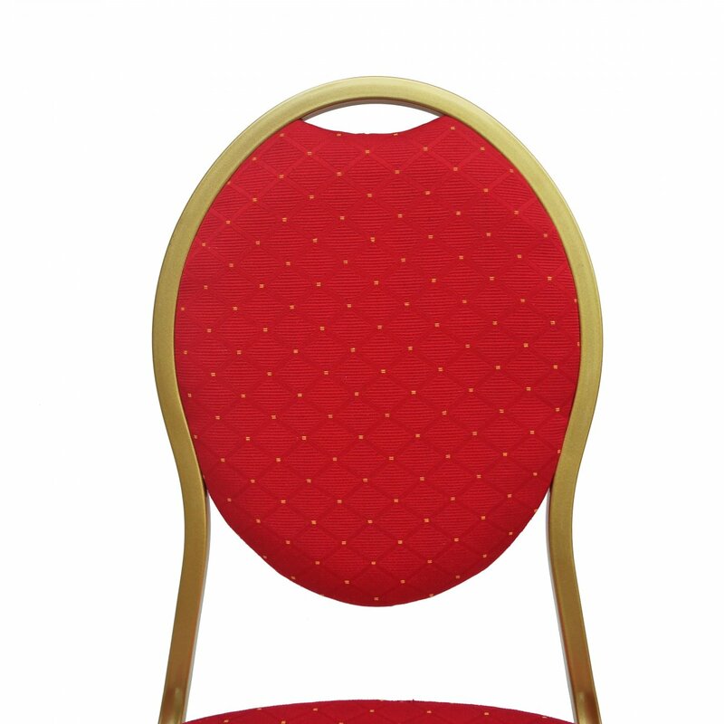 Chaise de banquet acier rembourrée ALBIN 1 SI Rouge et Doré