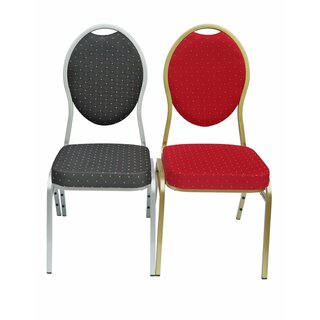 Chaise de banquet acier rembourrée ALBIN 1 SI Rouge et Doré